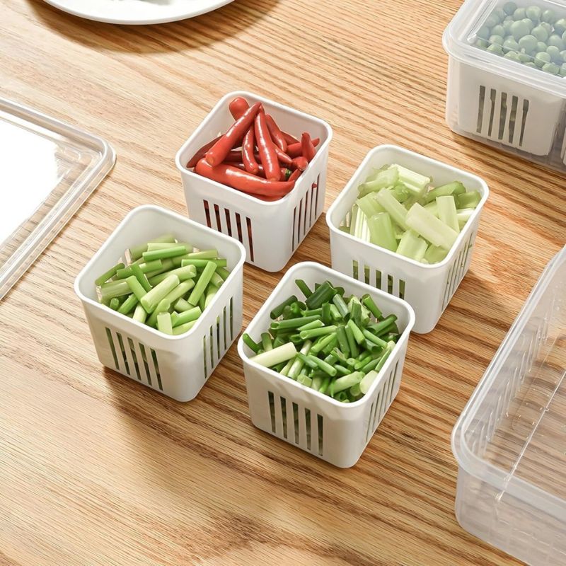 6 grid Fridge Storage Boxes fridge storage containers Kitchen Accessor ...