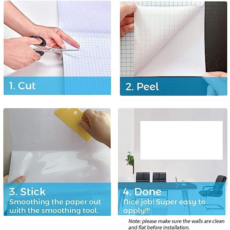 Self-Adhesive White Board Sticker Removable, Whiteboard Sticker Wall P ...